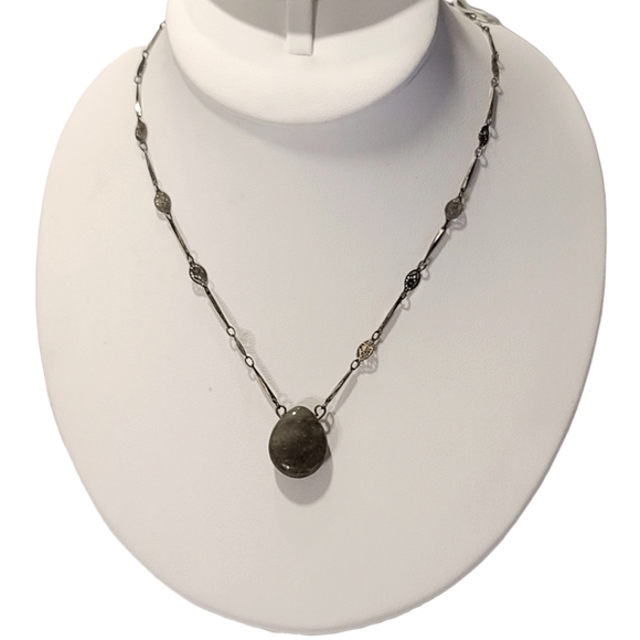 Express | Jewelry | Express Green Stone Bronze Chain Necklace | Poshmark